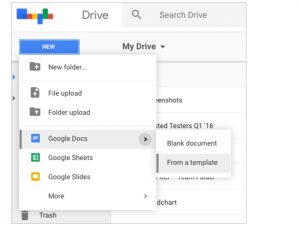 Creating files from templates now easier in Google Drive